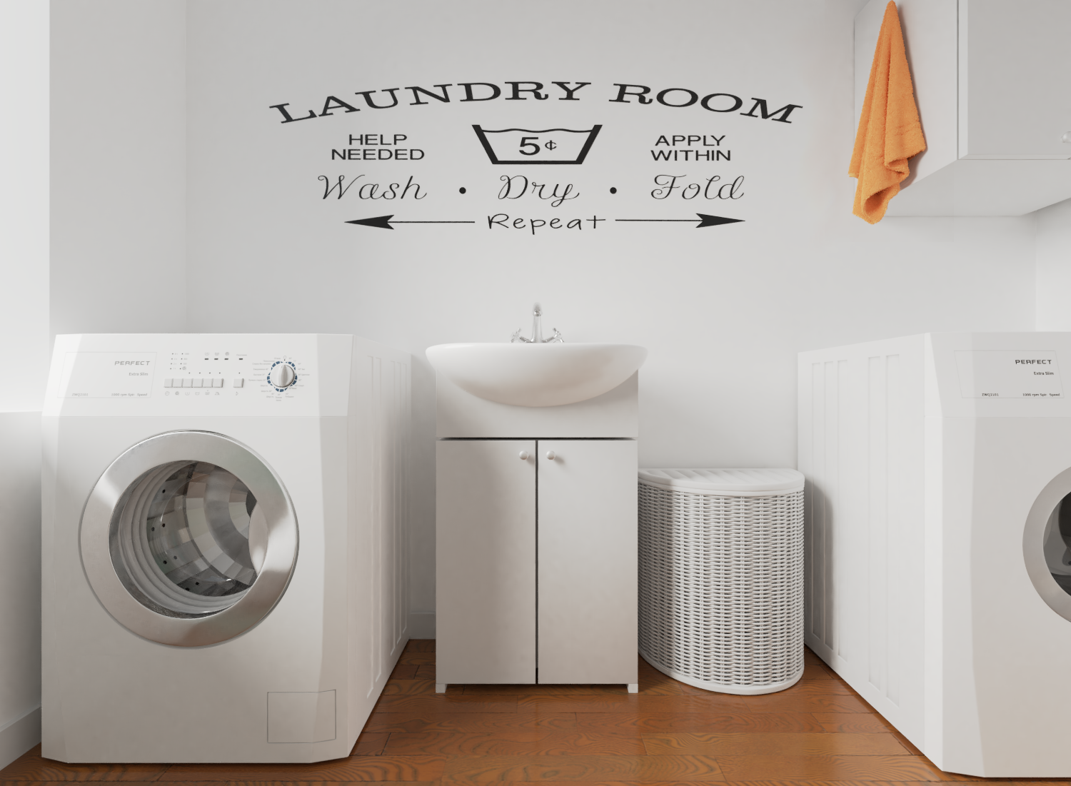 Laundry Vinyl Lettering-Custom Vinyl Wall Expressions