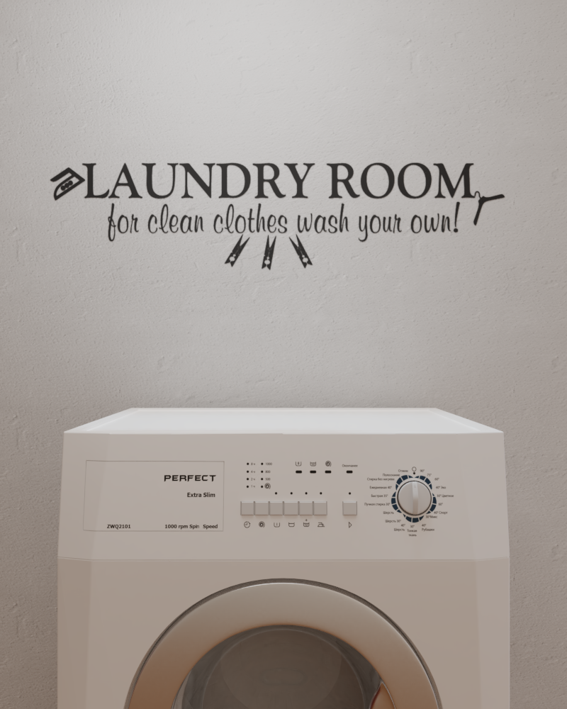 Laundry Vinyl Lettering-Custom Vinyl Wall Expressions